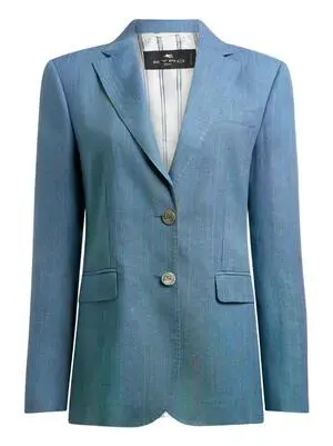 ETRO Pegaso Button Striped Single-Breasted Blazer