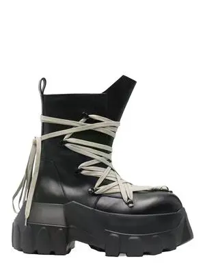 Rick Owens Megalaced Mega Tractor Boots - Black