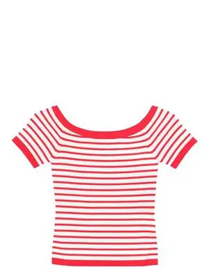 MAJE Striped Boat-Neck Top