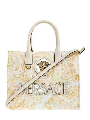 Versace La Medusa Small Printed Tote - White