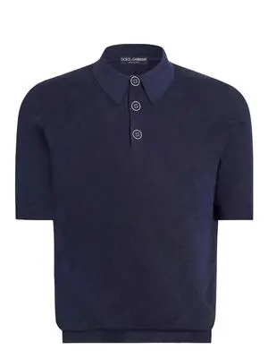 Dolce & Gabbana Patterned Short-sleeve Polo Shirt - Blue