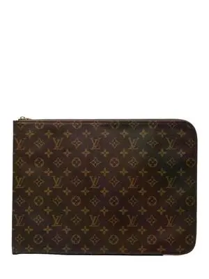 LOUIS VUITTON 1996 Monogram Poche Documents Portfolio - Brown