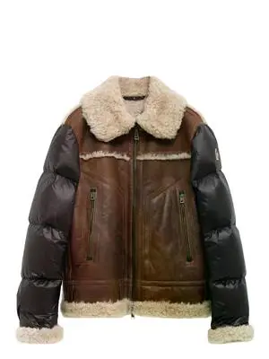 Moncler Argens Puffed-panel Jacket - Brown