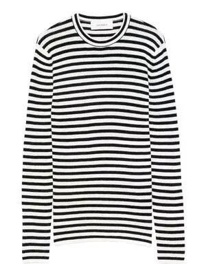 LISA YANG Striped Crew-neck Top - White
