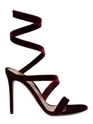 GIANVITO ROSSI Opera Velvet Sandals - Red