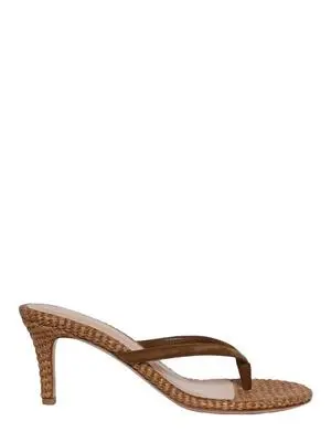 GIANVITO ROSSI Raffia And Suede Calypso Sandals - Brown