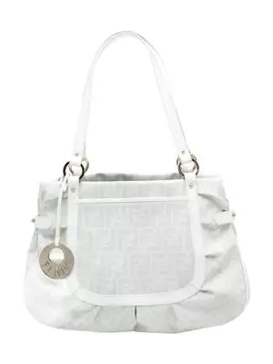 Fendi Large Zucca Spalmati Chef Shopper Tote Bag - White