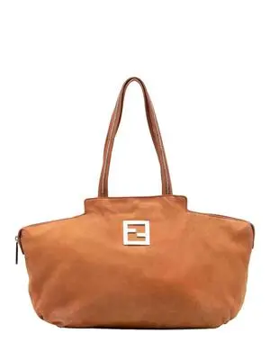 Fendi Medium Ff Nubuck Chains Tote Bag - Brown