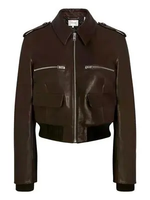 FRAME Zip-Pocket Leather Jacket