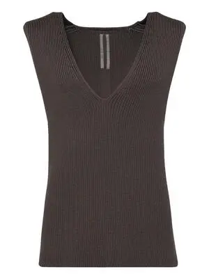 Rick Owens Concordians V-neck Tank - Brown