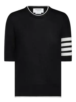 Thom Browne 4-Bar Short-Sleeve T-Shirt Black