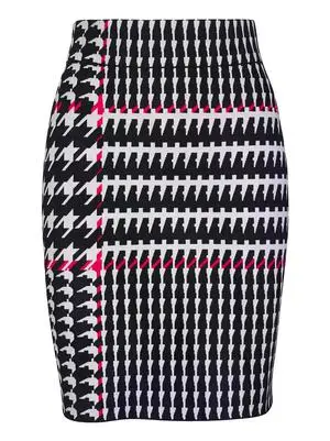 Akris Houndstooth Mini Skirt - Black