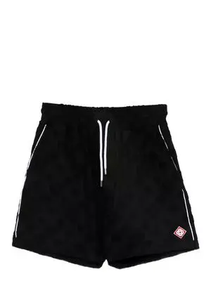 Casablanca Graphic Drawstring Shorts - Black