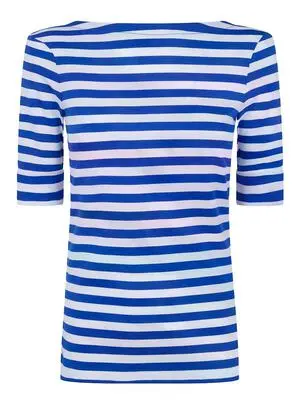 Ralph Lauren Striped Half-sleeve Top - Blue