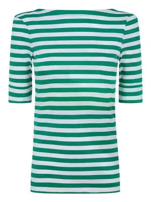 Ralph Lauren Striped Half-sleeve Top - Green