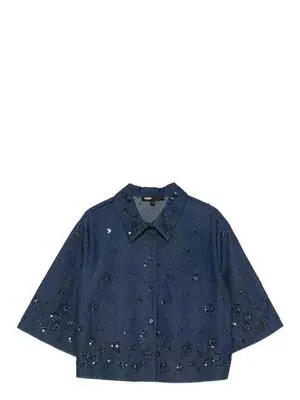 Maje Embellished Buttoned Shirt - Blue