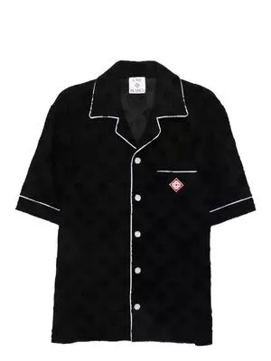 Casablanca Towlling Patterned Piped Shirt - Black