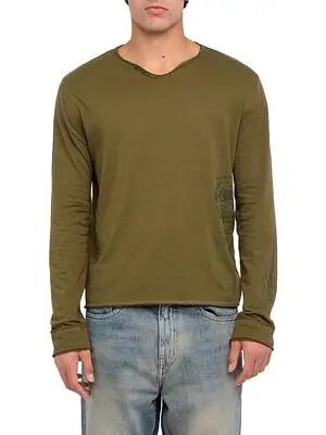 Zadig&Voltaire Monastir Long Sleeve Henley Tee - Tilleul