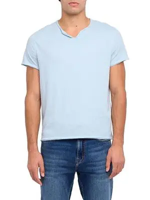 Zadig&Voltaire Monastir Rock Short Sleeve Henley Tee - Baby Blue