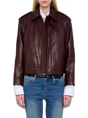 Zadig&Voltaire Kimo Leather Jacket - Burgundy
