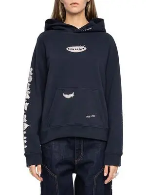 Zadig&Voltaire Georgy Rhinestone Hoodie - Encre