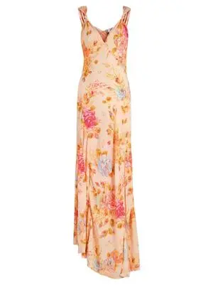 NEVER FULLY DRESSED Sofia Floral Asymmetric Dress - Neutrals