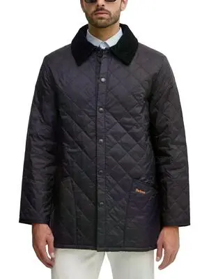Barbour Liddesdale Corduroy-Collar Quilted Jacket Blue