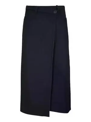 Brunello Cucinelli Wrap-front Midi Skirt - Blue