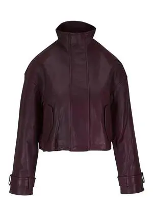Veronica Beard Buttoned Leather Jacket - Purple