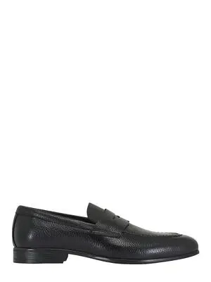G. BROWN SHOES Grain Leather Loafers - Black