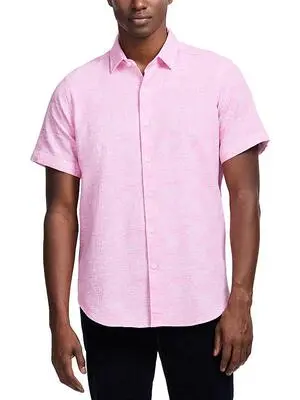 Robert Graham Reid Textured Short Sleeve Woven Shirt - Light Pink