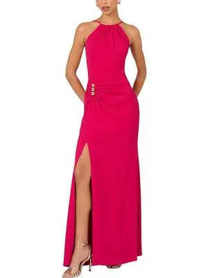 Adrianna Papell Crepe Bi Stretch Dress - Bright Rose