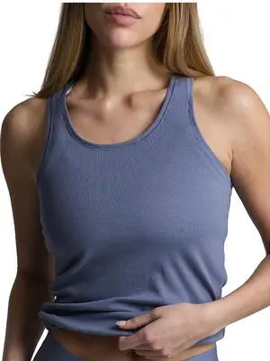 WOXER Pima Cotton Rib Tank Top - Steel Blue