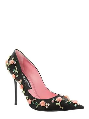 Dolce & Gabbana Embellished Pumps - Black/pink