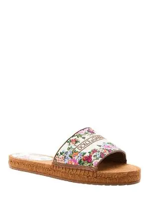 Dolce & Gabbana Espadrille Slides - White Multi