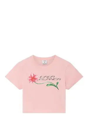 Casablanca Cropped Baby Tee - Orchid Logo