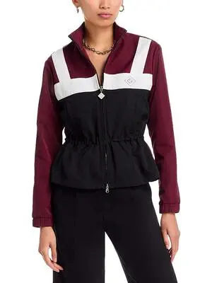 Casablanca Monogram Windbreaker Jacket - Burgundy/black/white