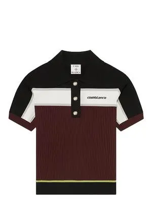 Casablanca Striped Polo Shirt - Burgundy