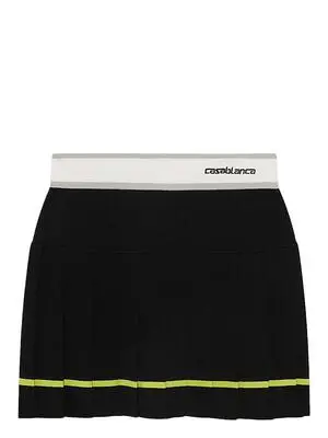 Casablanca Striped Pleated Skirt - Black
