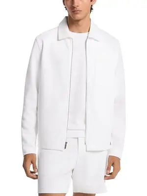 Michael Kors Textured Double Knit Shirt Jacket - White