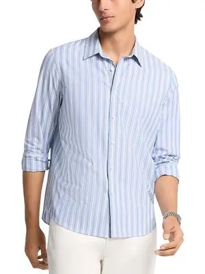 Michael Kors Relaxed Fit Stripe Shirt - Heritage Blue