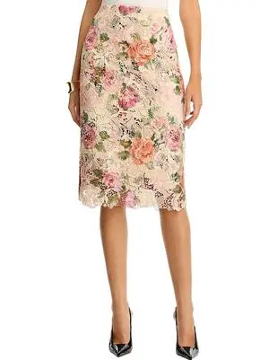 UNGARO Claro Printed Midi Skirt - Cashew Multi