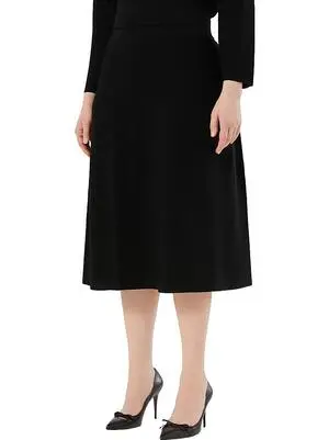 Marina Rinaldi Uscita Gessati Skirt - Black