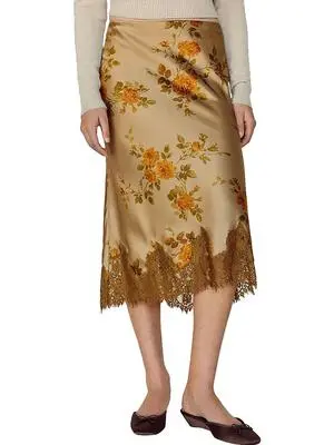 REFORMATION Carolina Silk Midi Skirt - Poet