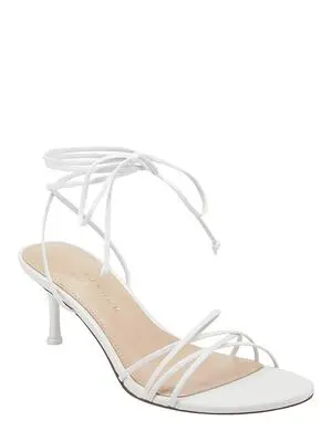 MARC FISHER LTD. Gineva Strappy Leather Dress Sandals - White