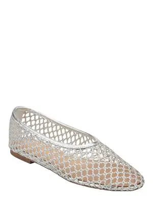 MARC FISHER LTD. Jazlyn Woven Dress Flats - Silver