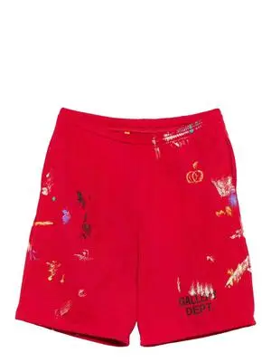 GALLERY DEPT. X Josué Thomas Paint-splatter Track Shorts - Red