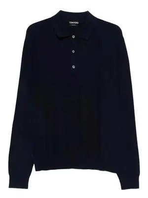 TOM FORD Long-sleeve Polo Shirt - Blue