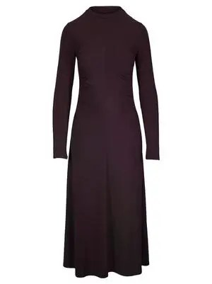 Vince Gathered Midi Dress - Purple