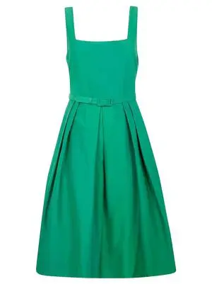Ralph Lauren Pleated Belted Dress - Green